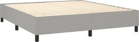 Box spring postel s matrací a LED světle šedá 180x200 cm textil 3138573