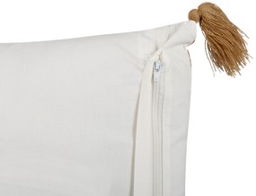 Bavlněný polštář 45 x 45 cm hnědý/bílý MALUS Beliani