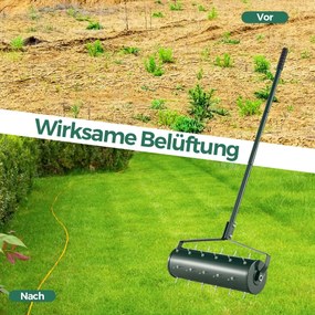 Costway Ruční válec na provzdušňování trávníku válec na trávník s – zelený