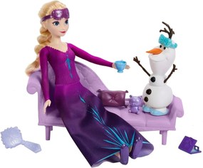 Mattel disney frozen elsa na dobrou noc s figurkou olafa, hlx27