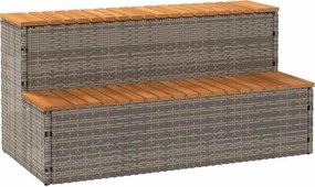 vidaXL Obruby k vířivce 100x50x50,5 cm polyratan a akáciové [4103945] Barva: Šedá