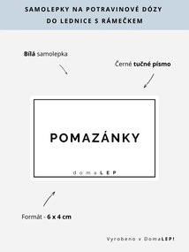 POMAZÁNKY - Samolepka s rámečkem na dózy do lednice, 6 x 4 cm