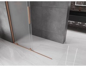Mexen Velar, sprchová zástěna s posuvnými dveřmi Walk-in 150 x 200 cm, 8mm sklo námraza, měděná matná, 871-150-000-33-65