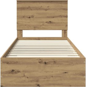 Rám postele s čelo Artisanový dub 90 x 190 cm Kompozitní dřevo 3409702