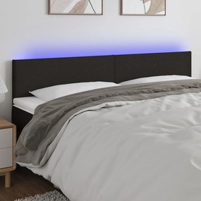 Čelo postele s LED černé 160x5x78/88 cm textil 3121340