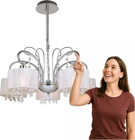Elegantní závěsná lampa Span chrom 5xE14 Italux
