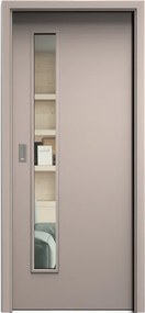 SAPELI ELEGANT KOMFORT M60 - CPL LAMINÁT - POSUVNÉ DVEŘE VČ. ZÁRUBNĚ - Taupe Průchozí šířka (cm): 90, Průchozí výška (cm): 197, Typ skla: Čiré sklo