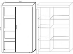 Jurek Regál Samba 2 Kombinace barev: San Marino / Crem