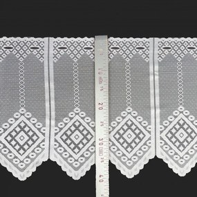 Vitrážová žakárová záclona bílá 40,60 cm 1524 Ervi metráž