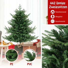 Costway 135 cm umělý vánoční stromeček se světly Vánoční stromeček se 160