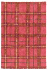 Červený pratelný/ručně tkaný bavlněný koberec 140x190 cm Tartan Vintage Red – Lorena Canals