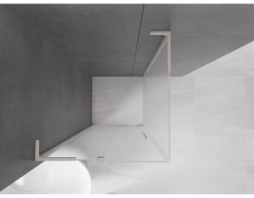 Mexen Velar L, sprchový kout s posuvnými dveřmi 100 x 100 cm, 8mm sklo námraza, broušená ocel, 871-100-100-33-97