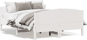 vidaXL Rám postele s čelem voskově 160x200 cm masivní borovice [3216168] Barva: Bílá