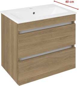 Sapho Ezara - Umyvadlová skříňka, 58x39x54 cm, 2 zásuvky, dub Cuneo EZ592-2525