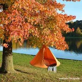Kondela Závěsné houpací křeslo, světle šedá, KLORIN NEW BIG SIZE CACOON HAMMOCK
