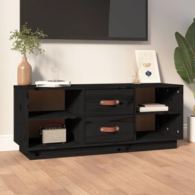 vidaXL TV skříňka 100 x 34 x 40 cm masivní borové dřevo [818225] Barva: Černá