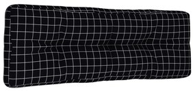 Poduška na palety černá károvaná 120 x 40 x 12 cm textil - Default Title
