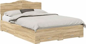 Rám postele s čelo Sonoma dub 140 x 190 cm Kompozitní dřevo 3413195
