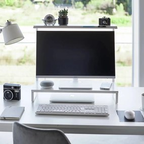 Bílý kovový stojan na monitor Tower – YAMAZAKI