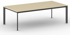 Jednací kancelářský stůl PRIMO INVITATION, 240x120 cm, černá podnož, bříza