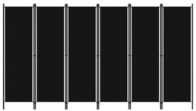 6dílný paraván černý 300 x 180 cm 320730