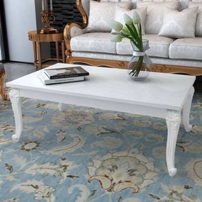 Konferenční stolek 115 x 65 x 42 cm vysoký lesk bílý 243381