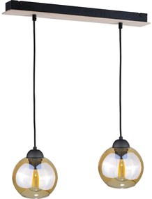 Keter Lighting | Lustr na lanku AMBRE WOOD 2xE27/60W/230V | KE0034