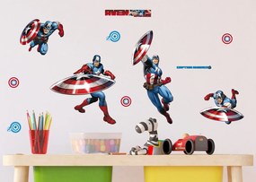Dětská samolepka na zeď Marvel Kapitán Amerika, Disney | 30 x 30 cm | DDKS 1092