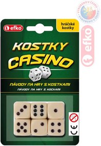 EFKO Hra kostky hrací kasino keramické slonová kost set 6ks na kartě ef54554
