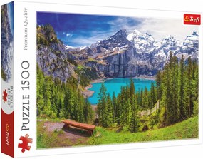 TREFL PUZZLE Jezero Oeschinen Alpy Švýcarsko 85x58cm skládačka 1500 dílků tr26166