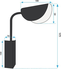Toolight Toolight, nástěnné svítidlo 1xE14 APP1262-1W, černá, OSW-02456