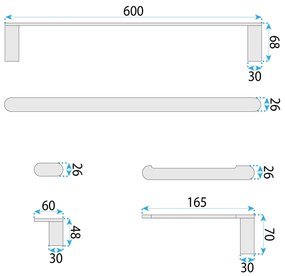 Sada 4 koupelnových doplňků REA Mati, černá