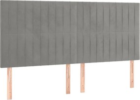 Box spring postel s matrací světle šedá 180x200 cm samet 3129345