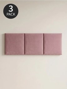 Sinsay - Čtvercové čalouněné panely 3 pack - pastelová růžová