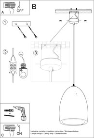 Sollux Lighting Keramická závěsná lampa BUKANO