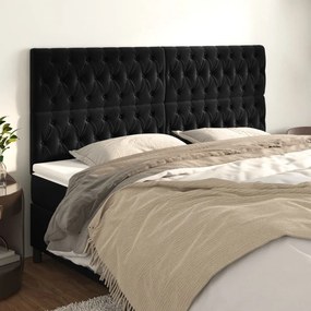 Čelo postele černé 180x7x118/128 cm sametové 3116730