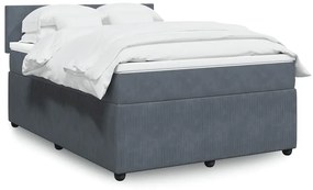 Box spring postel s matrací tmavě šedý 140 x 190 cm samet 3290029