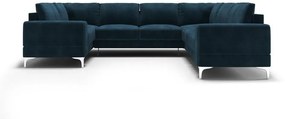 MEBLE GORECKI ARIA MAX III moderní rozkládací sedačka ve tvaru U tmavě modrá