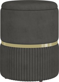 HOMCOM Pouf, otoman a úložný prostor, sametové manšestr, moderní design, 36 x 36 x 44 cm, do obývacího pokoje, ložnice, šedý | Aosom