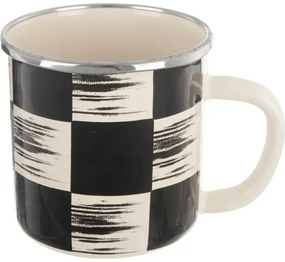 Hrnek smalt ŠACHOVNICE Lem 0,41 l, pr. 8,8 cm