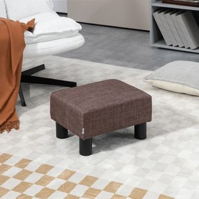 HOMCOM taburet otoman do 100 kg nosnost obdélníkový čalouněný taburet do obývacího pokoje hnědý 40 x 30 x 24 cm | Aosom.de