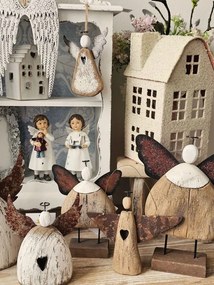 Dekorace dřevěná figurka anděl Angel Rustic L - 20*6*25 cm