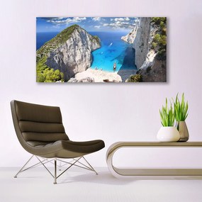 akrylový obraz Záliv Hora Pláž Krajina 120x60 cm