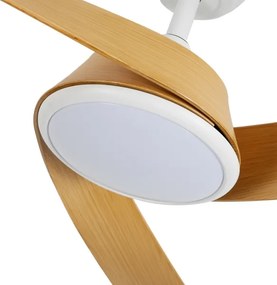 ZEVENTI - LED Stropní ventilátor AERYS LED/24W/230V Wi-Fi Tuya bílá/dub + DO