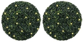 Umělé buxus koule s LED světly 2 ks zelené 52 cm
