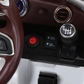 HOMCOM Dětské elektrické autíčko Bentley GT v licenci s dálkovým ovládáním, 2 x 390 motorů, bílé, 108 x 60 x 43 cm, pro děti | Aosom.de