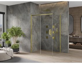 Mexen Omega sprchový kout 100x70cm, 8mm sklo, zlatý profil-čiré sklo, 825-100-070-50-00
