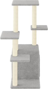 Škrabadlo pro kočky se sisalovými sloupky světle šedé 97,5 cm 172050
