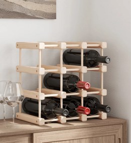 vidaXL Stojan na víno na 12 lahví 36 x 23 x 36 cm masivní borové dřevo [353750]