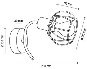 Spot-Light 8224174 - Nástěnné svítidlo VIVIANE 1xE27/60W/230V dub